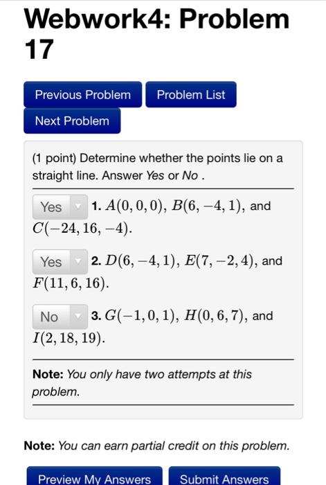 Solved Webwork4 Problem 17 Previous Problem Problem List 3864