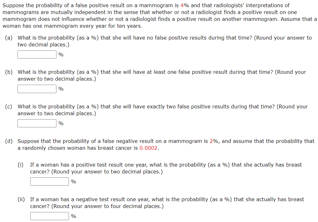 Solved Suppose the probability of a false positive result on | Chegg.com