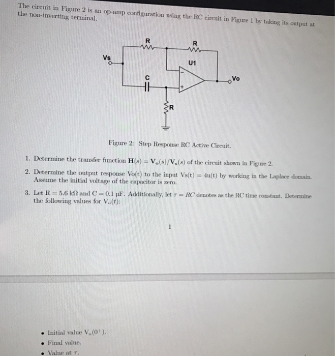 Solved The circuit in Figure 2 is an op-amp configuration | Chegg.com