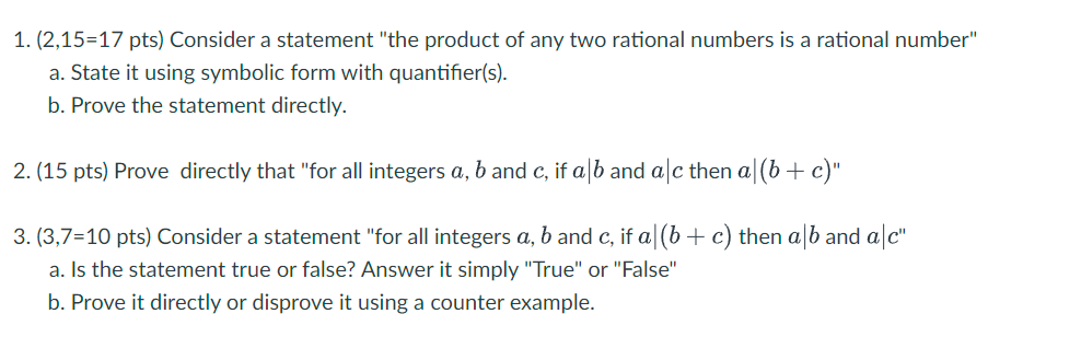 Solved 1. (2,15=17 pts) Consider a statement "the product of | Chegg.com