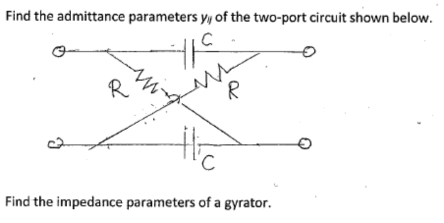 Solved Find the admittance parameters yy of the two-port | Chegg.com