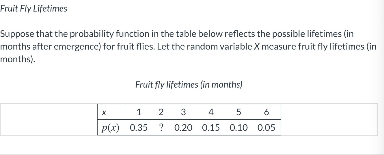 Solved 1. What proportion of fruit flies dies in the second | Chegg.com