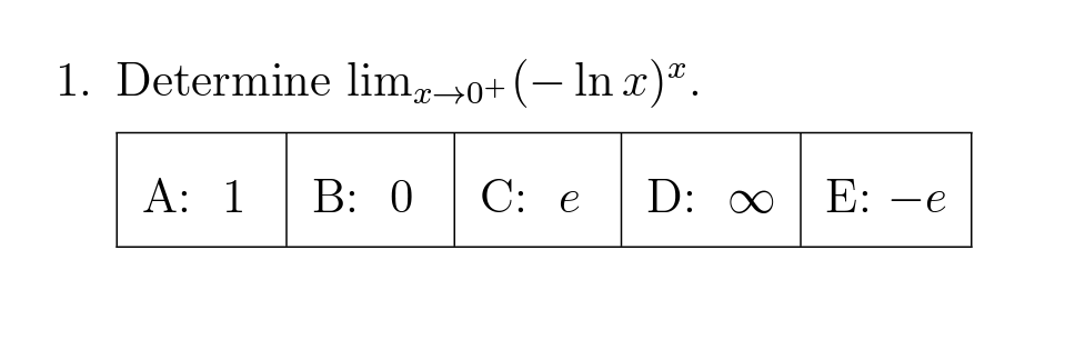 Solved Determine limx→0+(-lnx)x. | Chegg.com