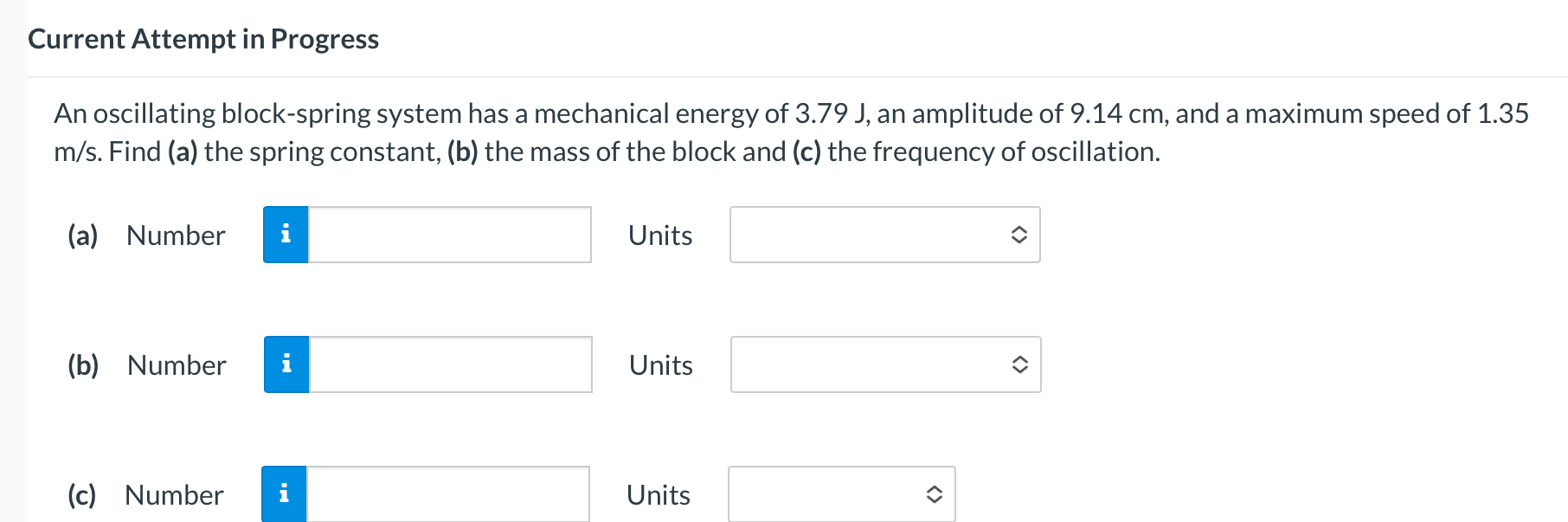 Solved Current Attempt in ProgressAn oscillating | Chegg.com