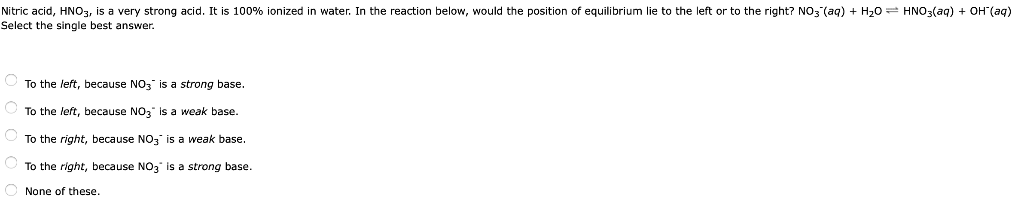 Solved Nitric acid, HNO3, is a very strong acid. It is 100% | Chegg.com