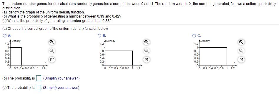 Solved The random-number generator on calculators randomly | Chegg.com