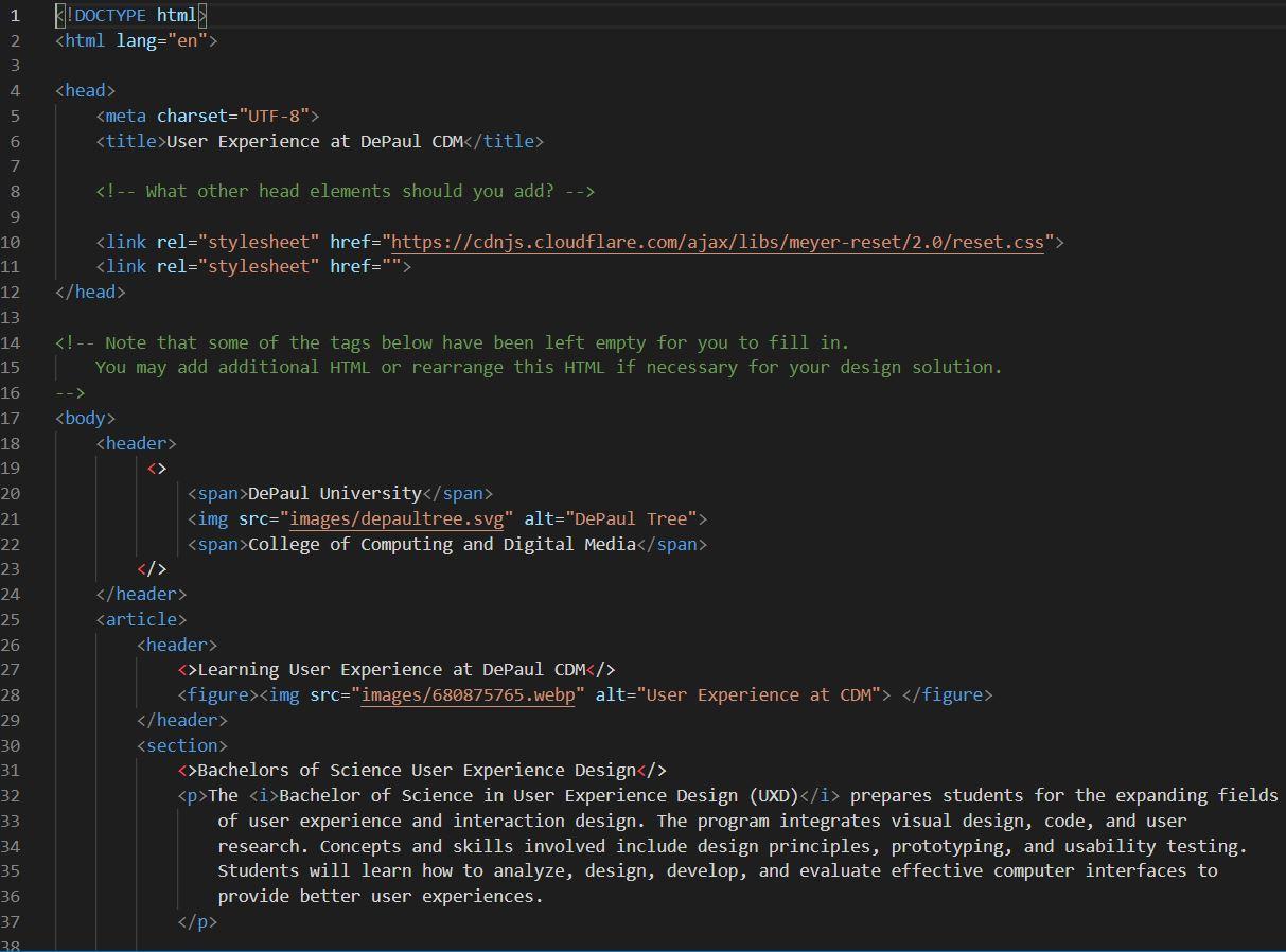 Create an HTML and CSS page: No tags in | Chegg.com