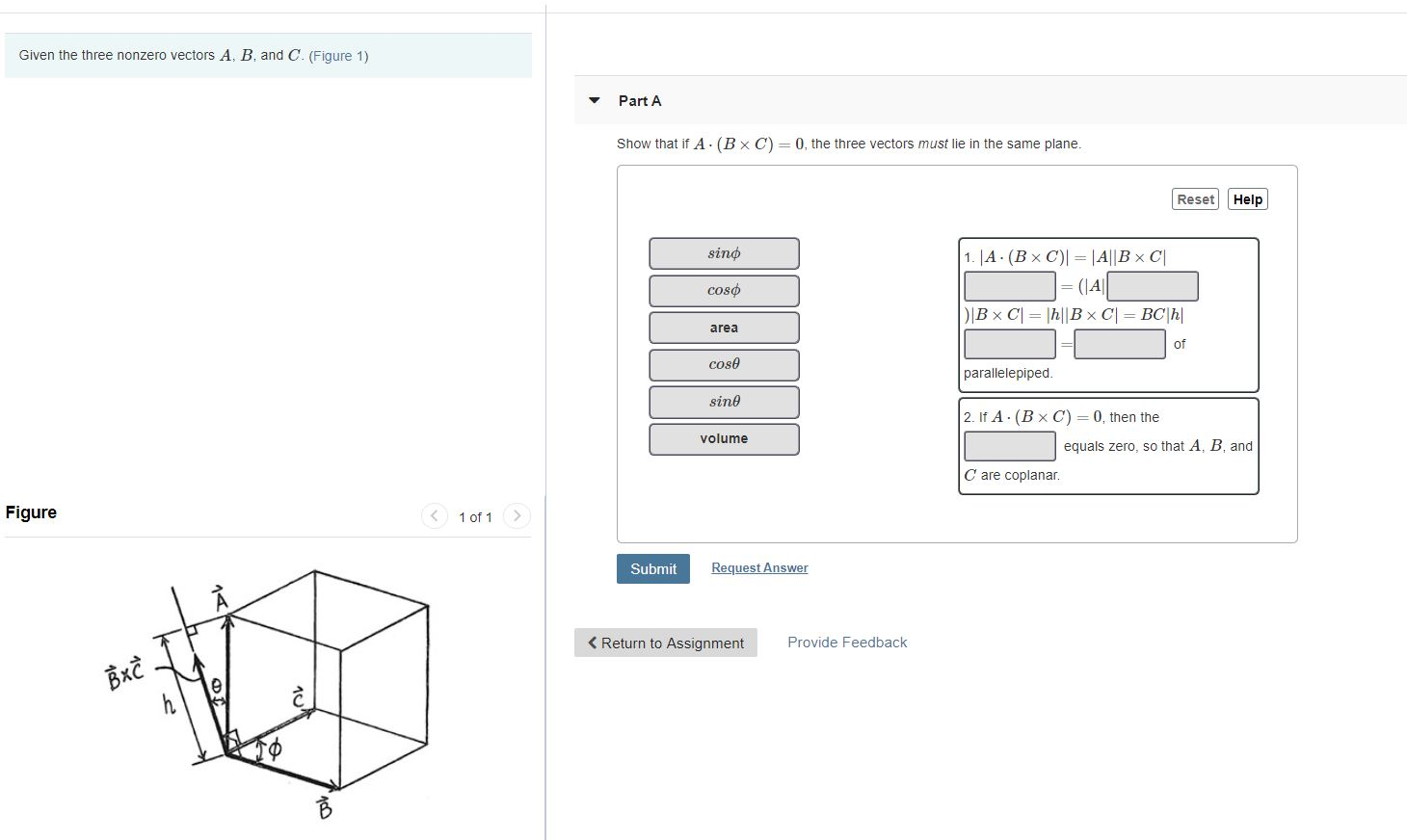 Solved Given the three nonzero vectors A, B, and C. (Figure | Chegg.com