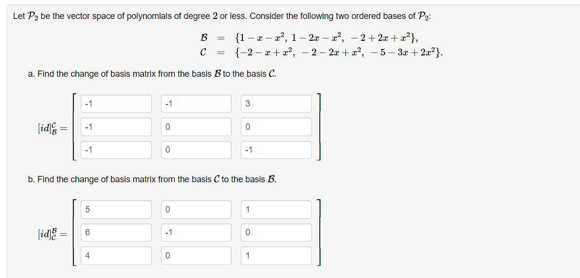 Solved Let P₂ be the vector space of polynomials of degree 2 | Chegg.com