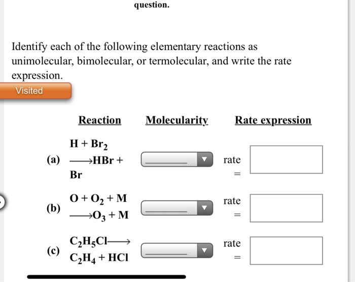 Solved Identify each of the following elementary reactions | Chegg.com