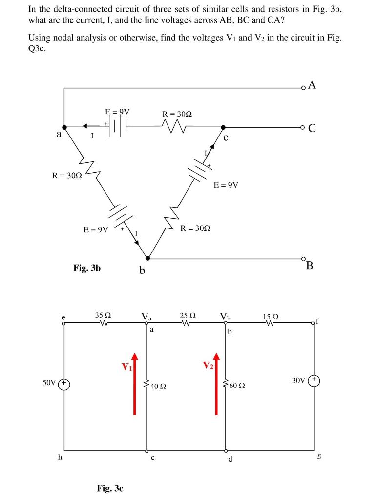 Solved In the delta-connected circuit of three sets of | Chegg.com