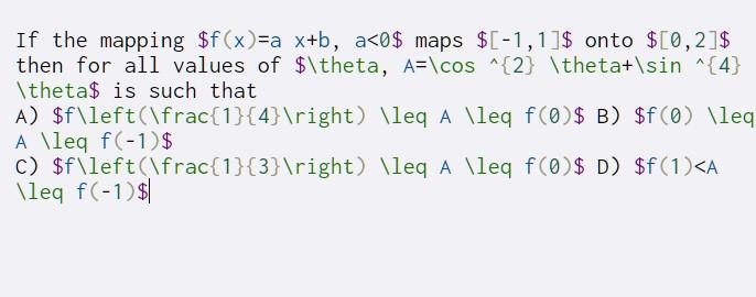 Solved If the mapping $f(x)=a x+b, a