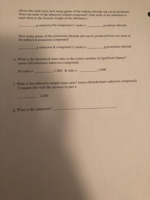 Solved Pre-Laboratory Exercise: 1. Calculate the molar | Chegg.com