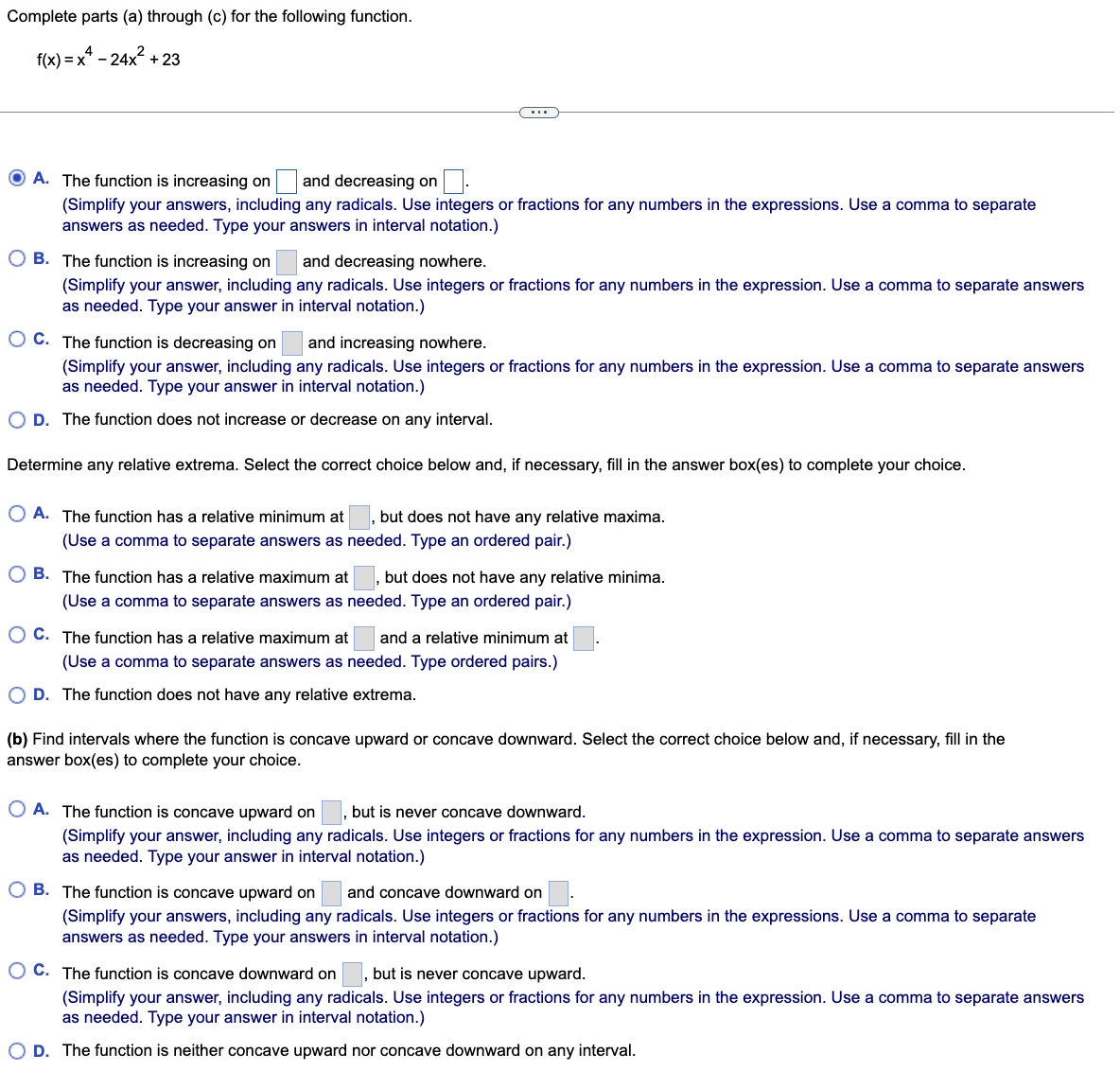 Solved Complete parts (a) through (c) for the following | Chegg.com