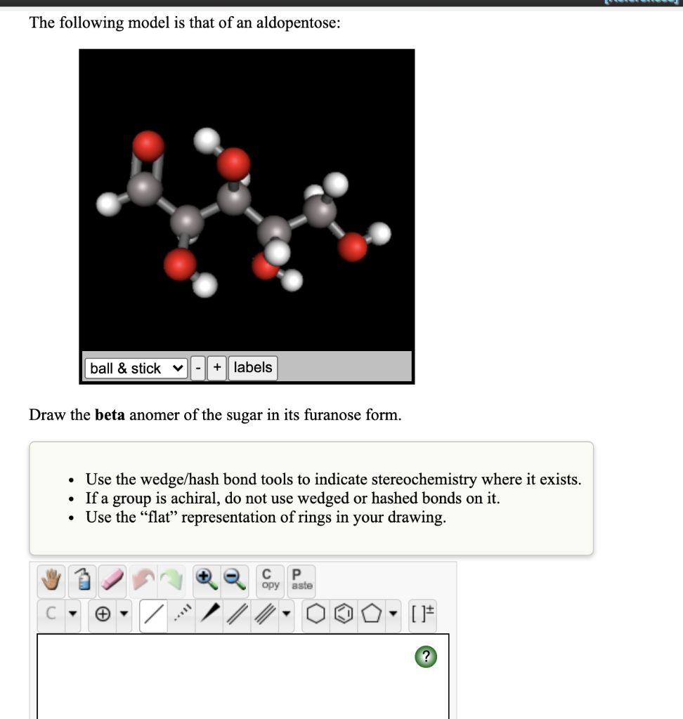 Solved The following model is that of an aldopentose: ball & | Chegg.com