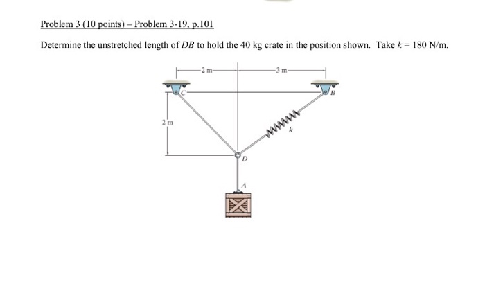 Solved Determine the up stretched length of DR to hold the | Chegg.com