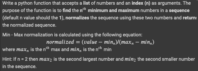 Solved Write a python function that accepts a list of | Chegg.com