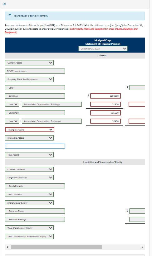 Solved a. Prepare a statement of financial position (SFP) as | Chegg.com