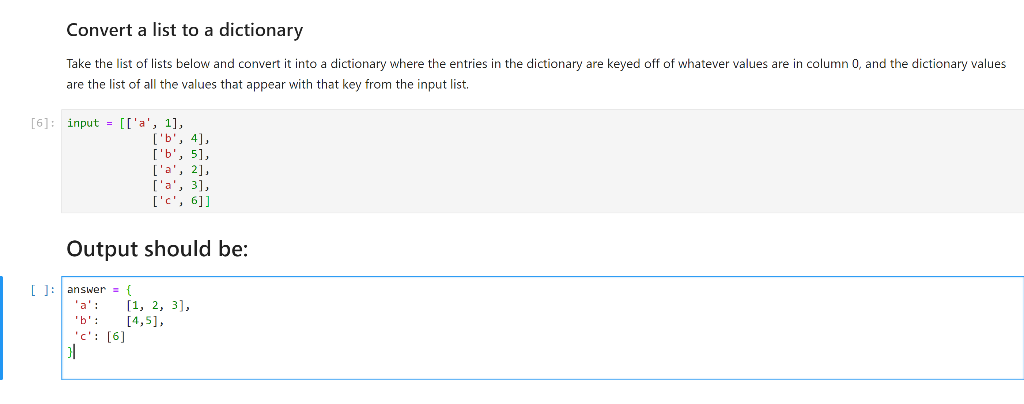 Solved Python code that converts the following list to a | Chegg.com