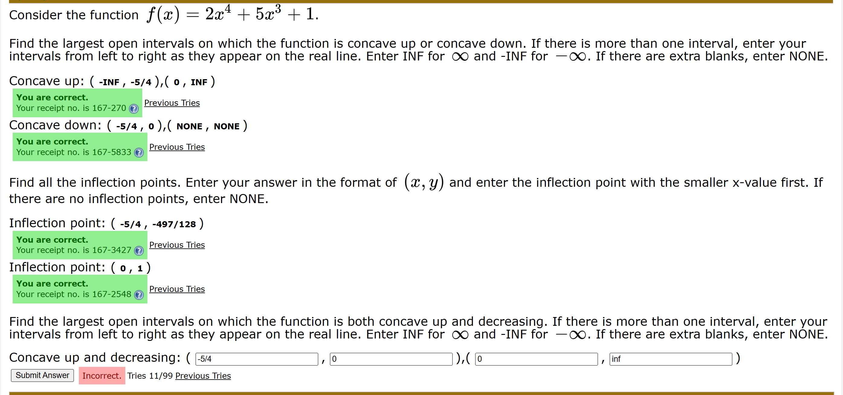 Solved Consider the function f(x)=2x4+5x3+1. Find the | Chegg.com