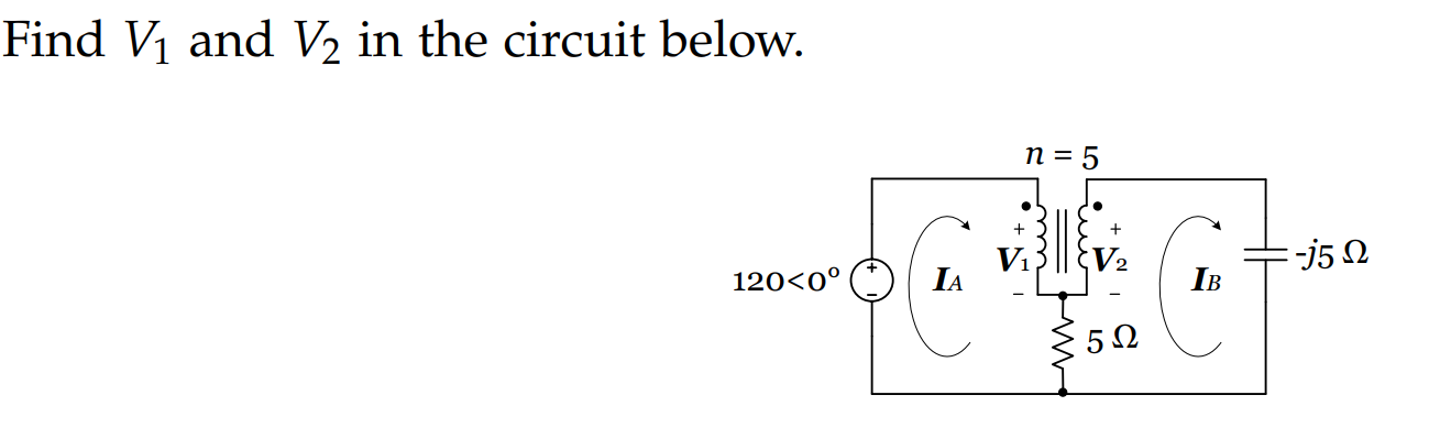Solved Find V1 and V2 in the circuit below. | Chegg.com