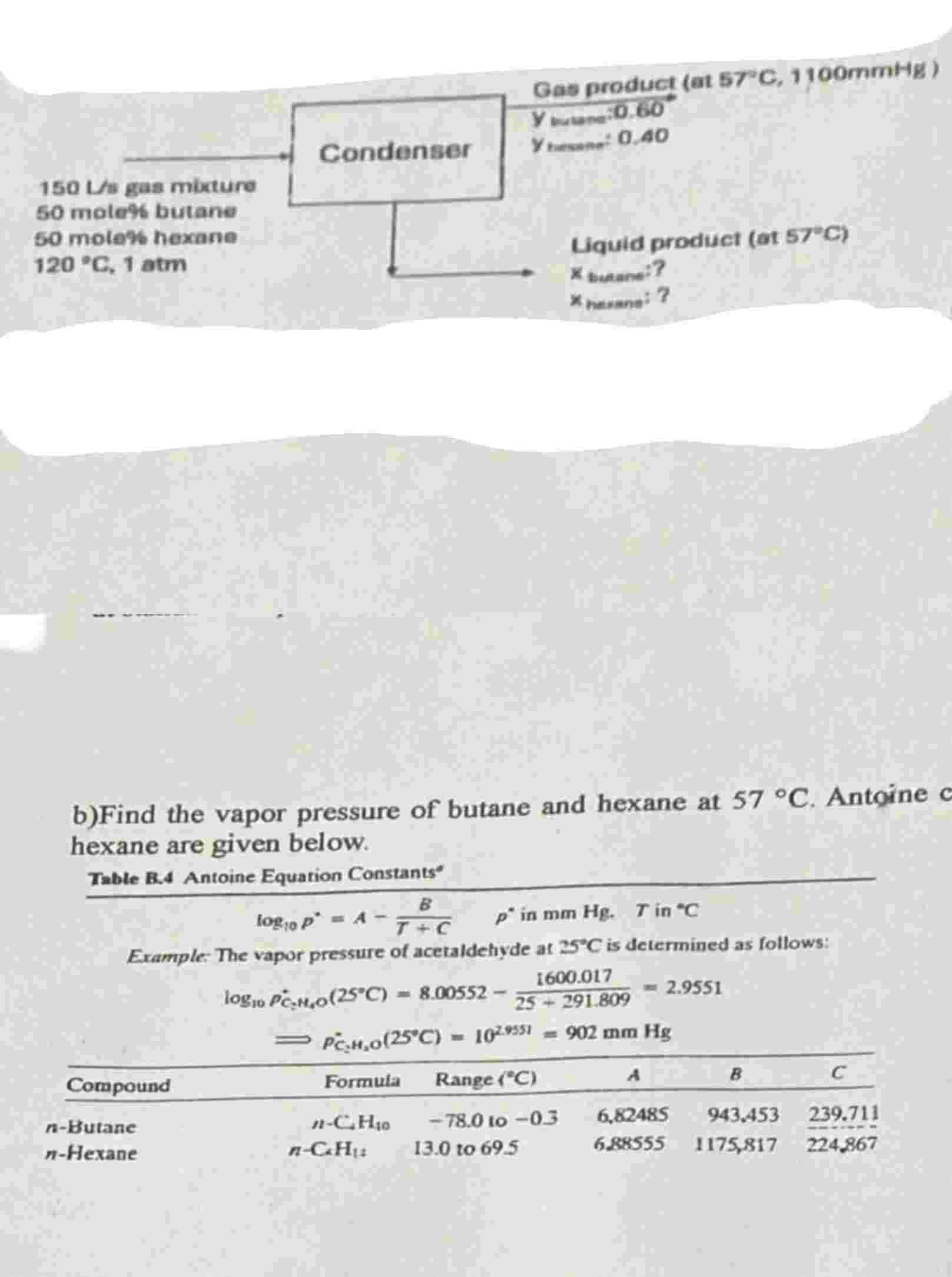 A vapor mixture of butane and hexane contains 50 | Chegg.com
