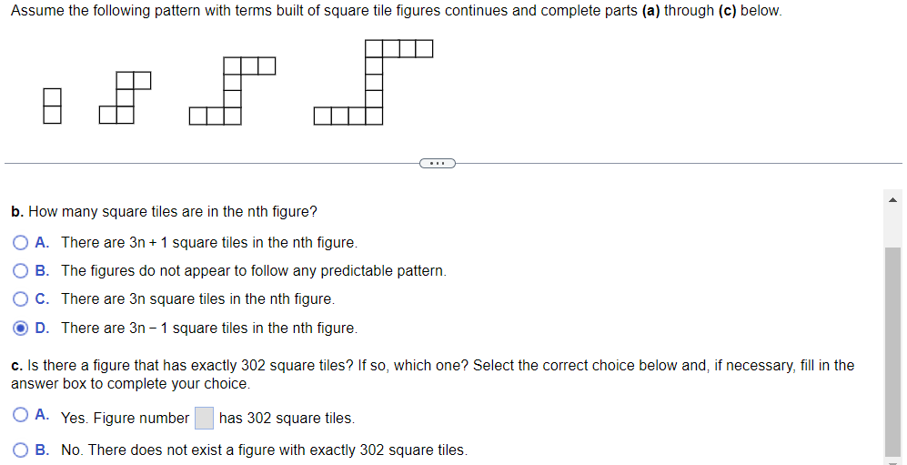 Solved Assume the following pattern with terms built of | Chegg.com