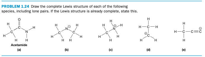 Solved PROBLEM 1.24 Draw the complete Lewis structure of | Chegg.com