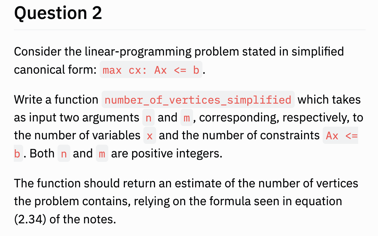 Solved Question 2 Consider the linear-programming problem | Chegg.com