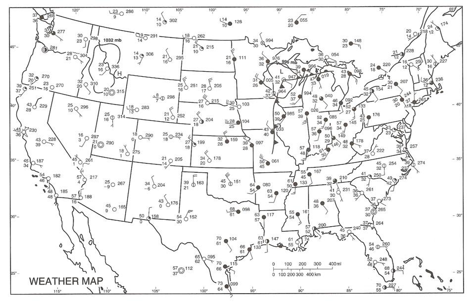 Solved Part 2: Weather Maps *****Use the Weather Map (4 | Chegg.com