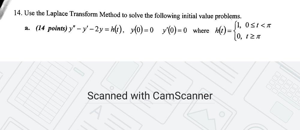 Solved 14. Use the Laplace Transform Method to solve the | Chegg.com
