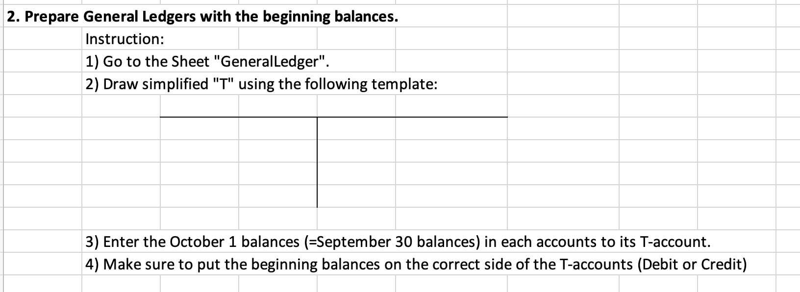 2. Prepare General Ledgers with the beginning | Chegg.com