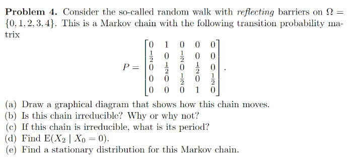 Solved Problem 4. Consider the so-called random walk with | Chegg.com