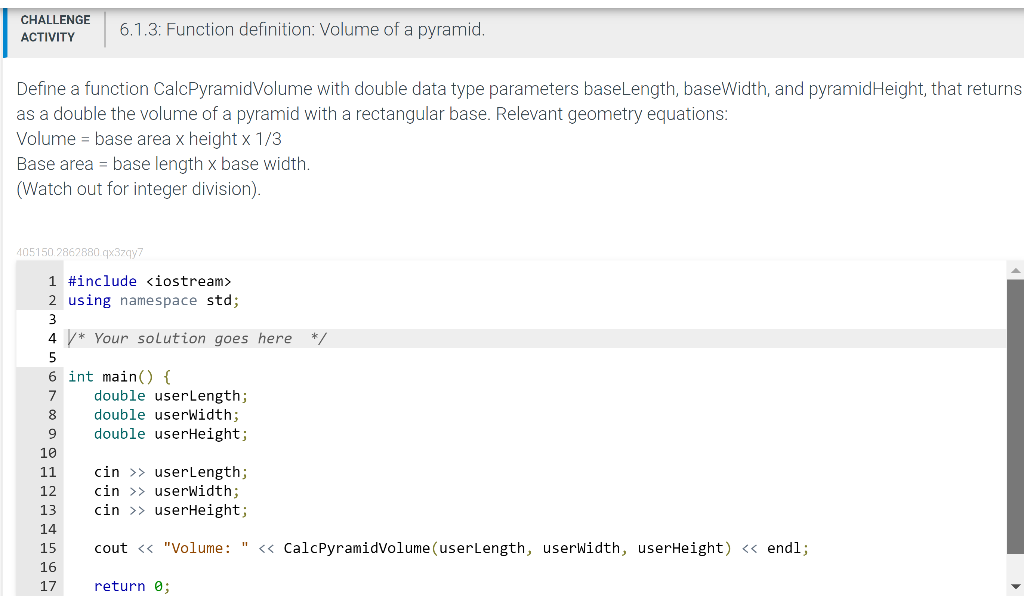 Solved C++ C++ C++! Function Definition of a | Chegg.com