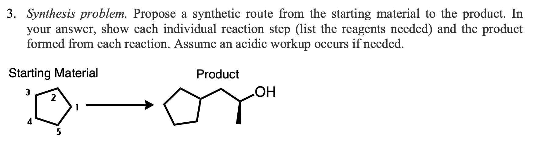Solved Synthesis problem. Propose a synthetic route from the | Chegg.com