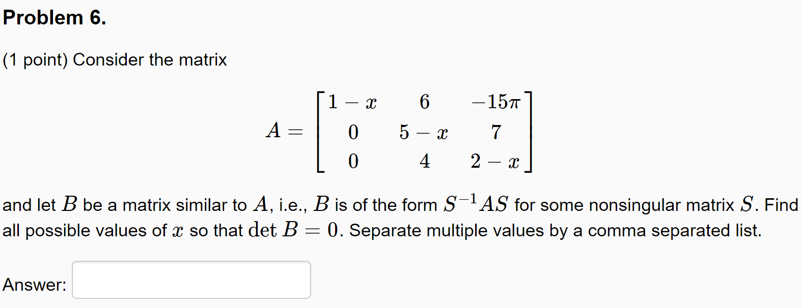 Solved Consider the matrix | Chegg.com