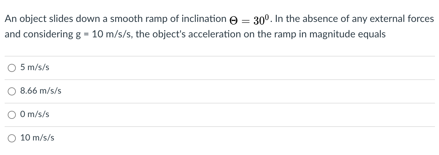 Solved An object slides down a smooth ramp of inclination Ⓡ | Chegg.com