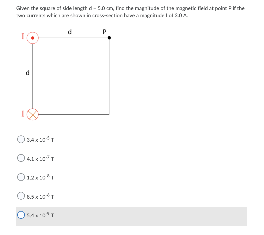 Solved Given the square of side length d = 5.0 cm, find the | Chegg.com