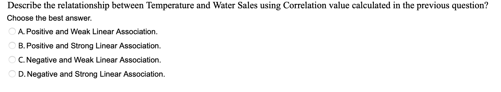What is the Correlation between Temperature and Water | Chegg.com