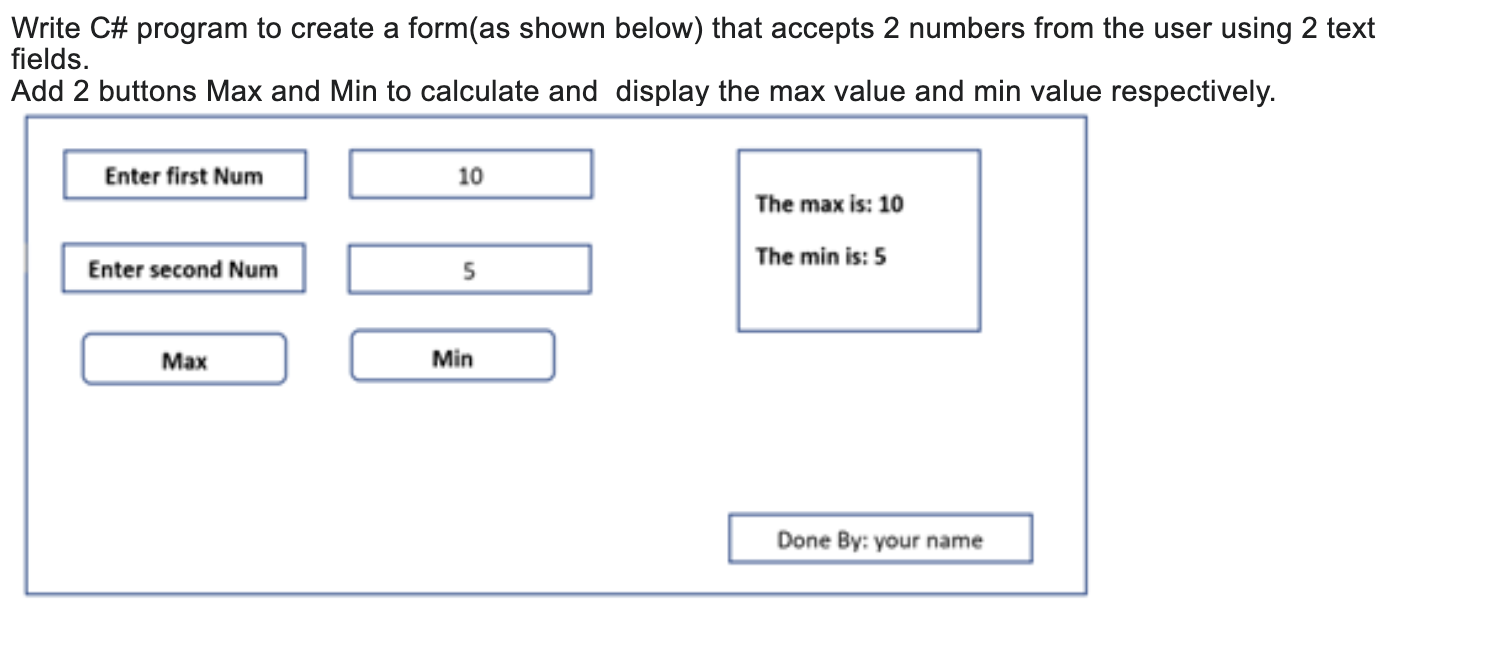 Solved Write C# program using winform to create a | Chegg.com