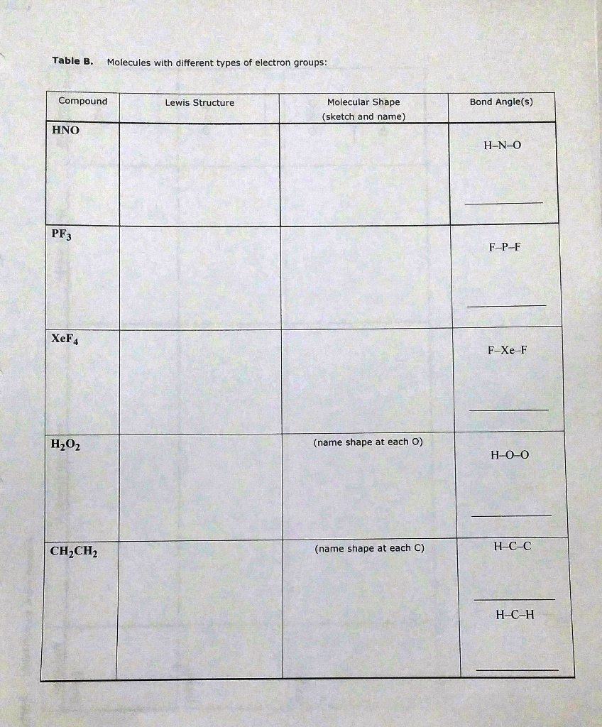 Solved Chemistry 101 - Problem Solving Handout #17 Name: | Chegg.com