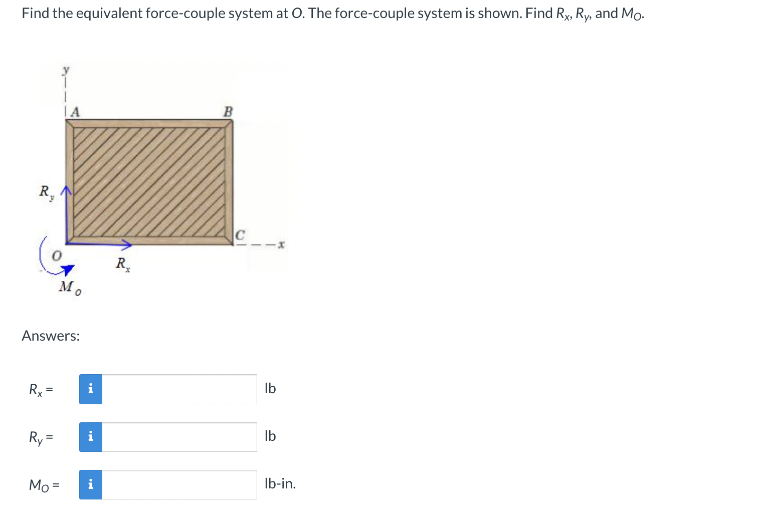 Solved Find the equivalent force-couple system at O. ﻿The | Chegg.com