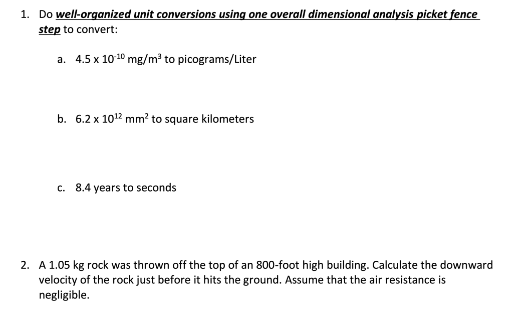Solved Do well-organized unit conversions using one overall | Chegg.com