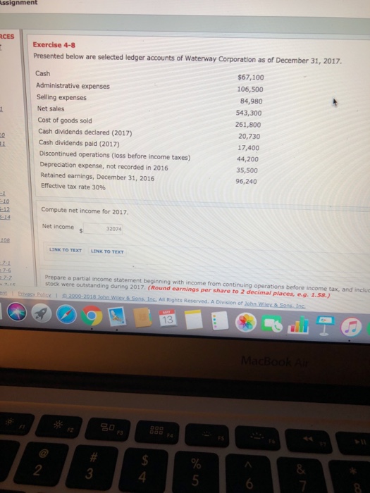 Solved ssignment CES Exercise 4-8 Presented below are | Chegg.com