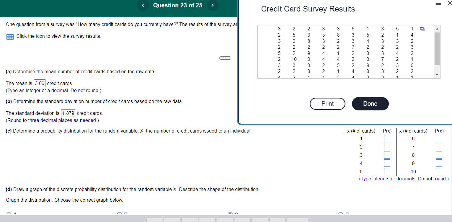 Solved (c) Determine a probability distribution for the | Chegg.com