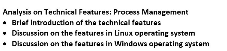 Solved Analysis on Technical Features: Process Management | Chegg.com