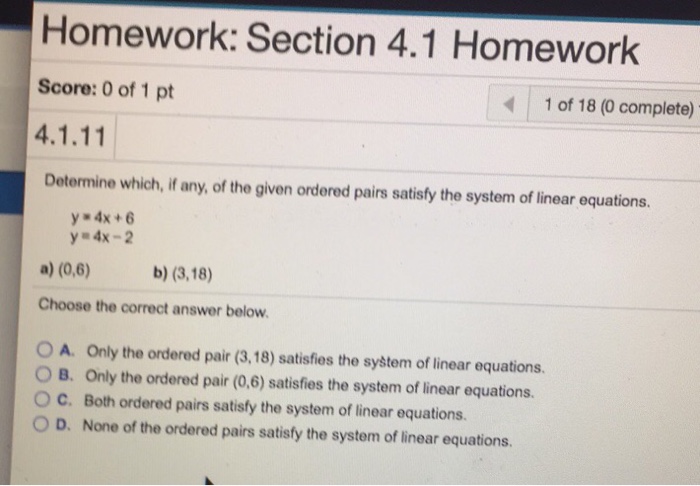 Solved Determine which, if any, of the given ordered pairs | Chegg.com