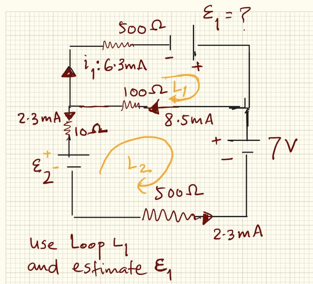 Solved Find the emf (E2) using the loop 2? (i1 = 6.3mA) | Chegg.com