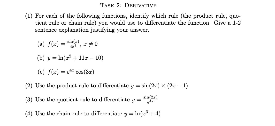 Solved (1) For each of the following functions, identify | Chegg.com
