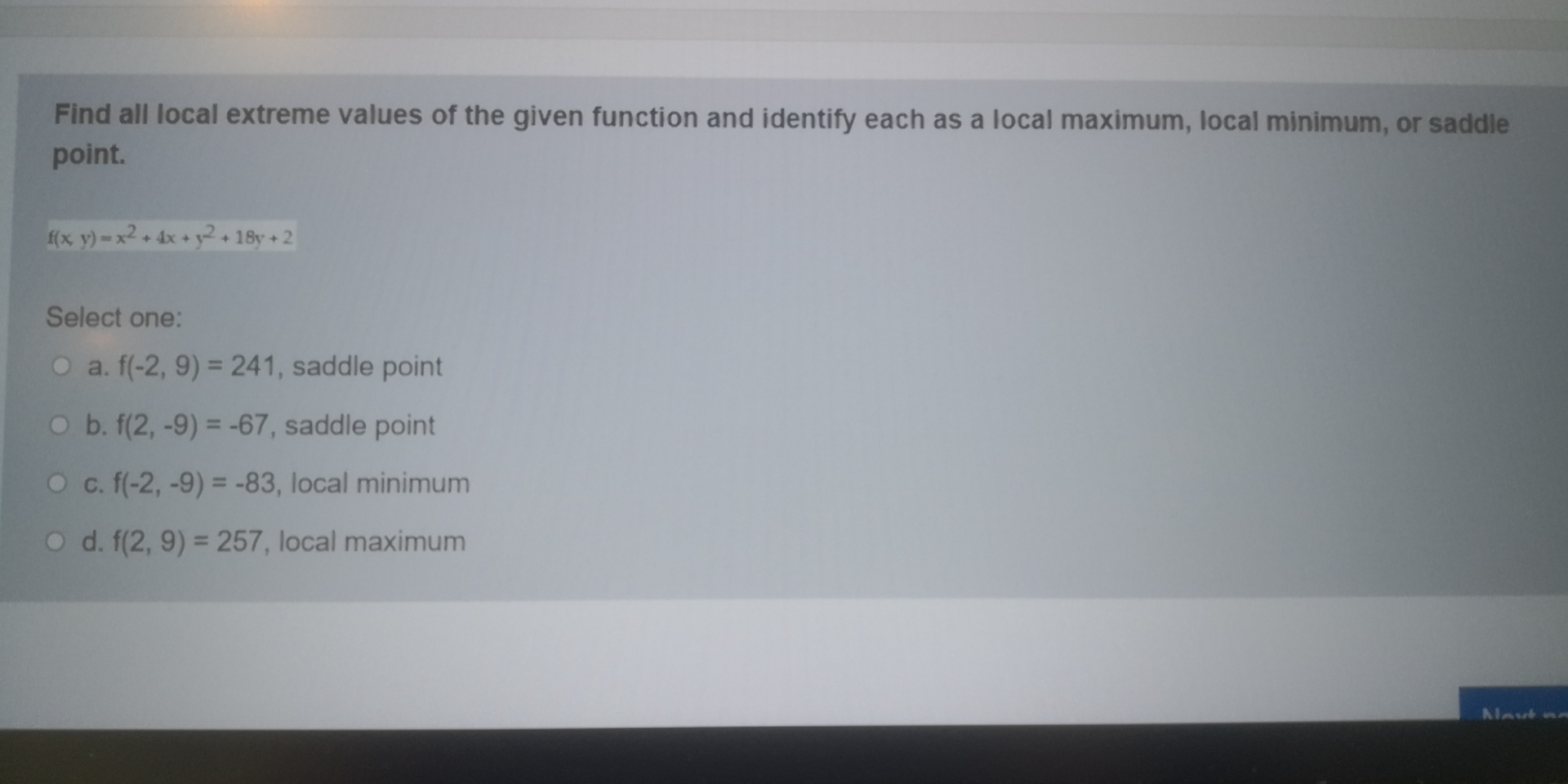 Solved Find All Local Extreme Values Of The Given Function 7409